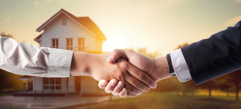 Home Renovation Hand Shake Construction Site, Ai Stock Illustration ...