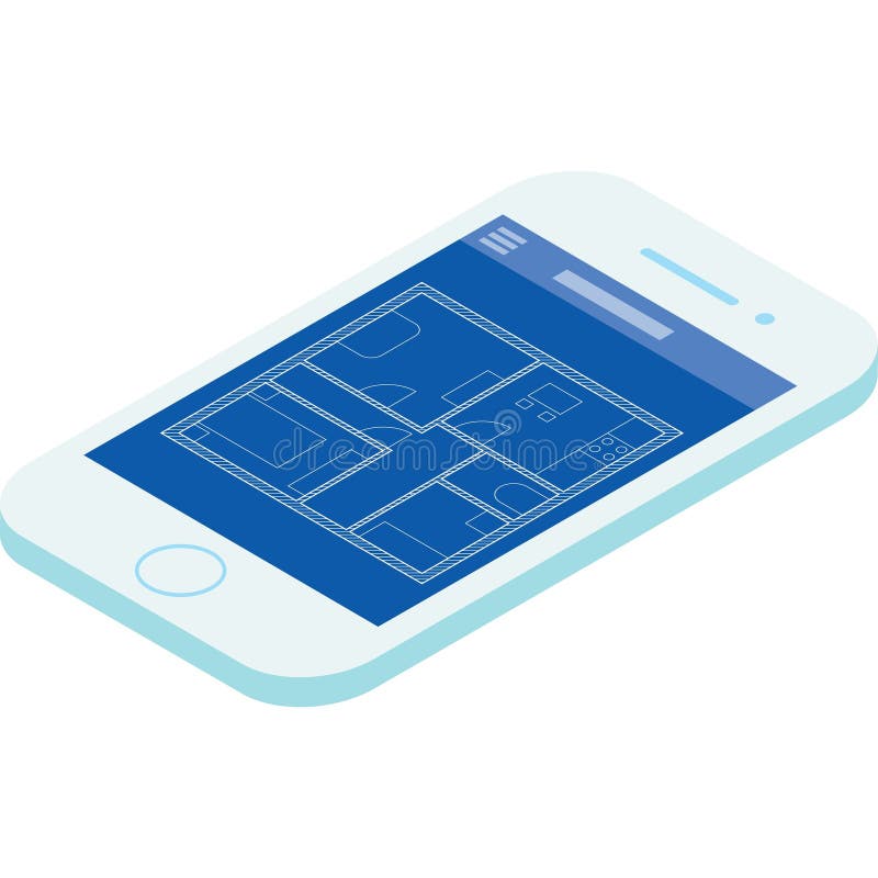 Home Renovation Plan in Phone Vector Icon Stock Vector - Illustration ...