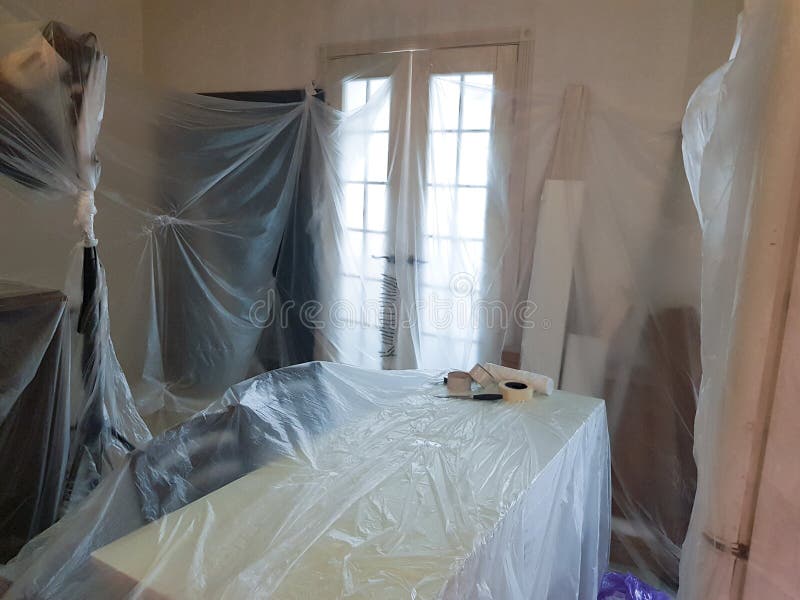 Renovation of a Room with Some Tools for Cutting and Assembling ...