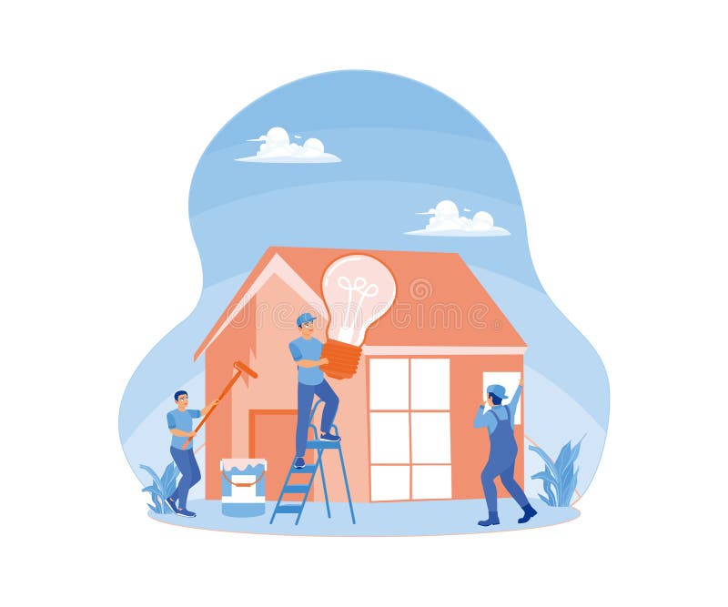 Home Renovation Worker. Electrical Installation, Painting, Home ...