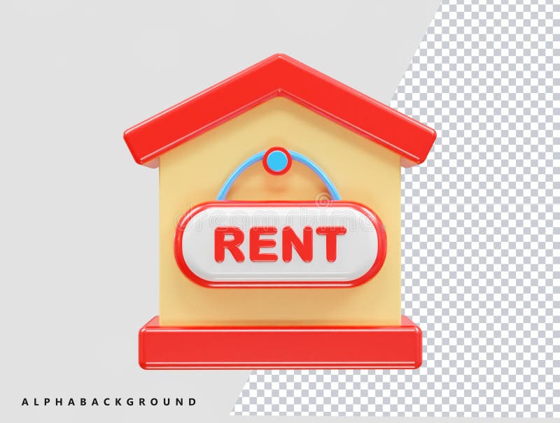Home Rent Icon Vector Illustration Element 3d Rendering Transparent Eps ...