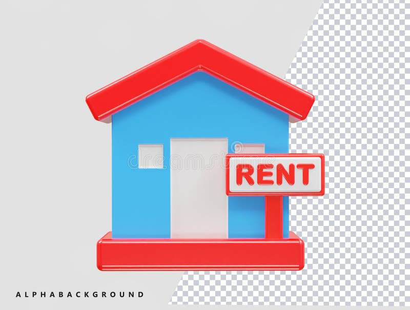 Home Rent Icon Vector Illustration Element 3d Rendering Transparent Eps ...