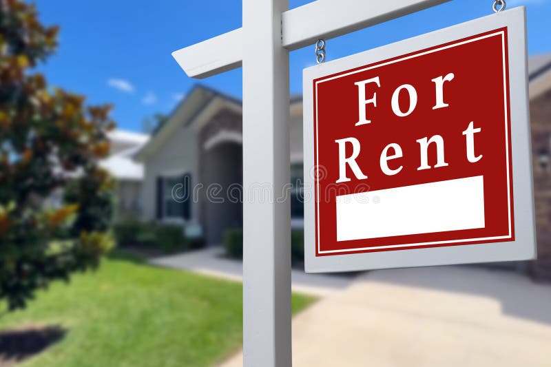 Home for Rent. Sign in Front of New Home. Stock Photo - Image of agent ...