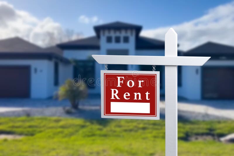 Home for Rent. Sign in Front of New Home. Stock Photo - Image of agent ...