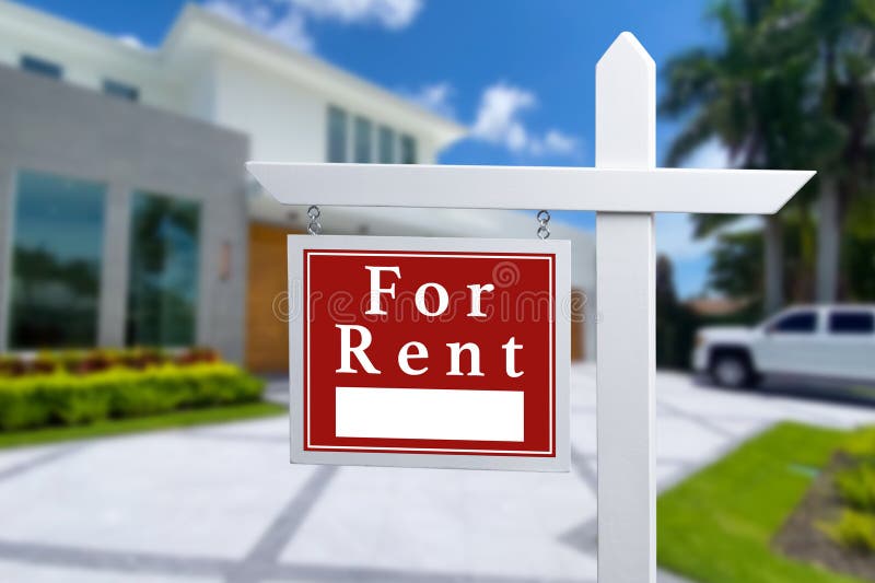 Home for Rent. Sign in Front of New Home. Stock Image - Image of ...