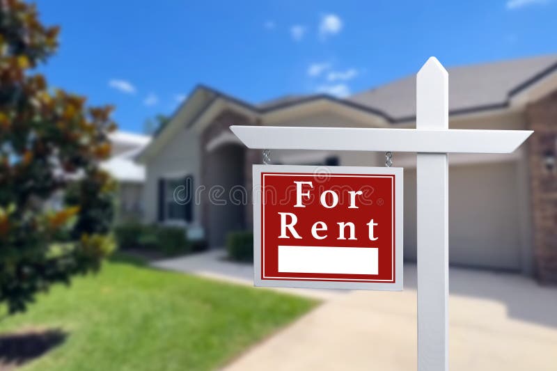 Home for Rent. Sign in Front of New Home. Stock Photo - Image of ...