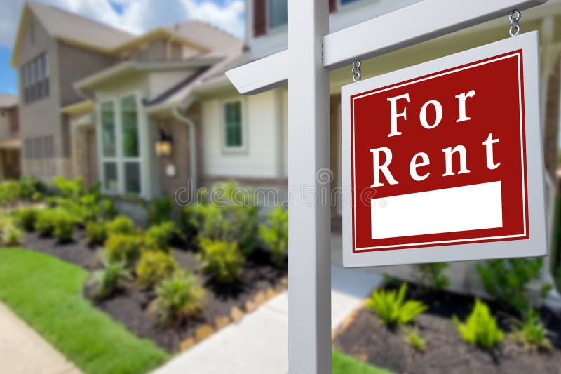 Home for Rent. Sign in Front of New Home. Stock Illustration ...