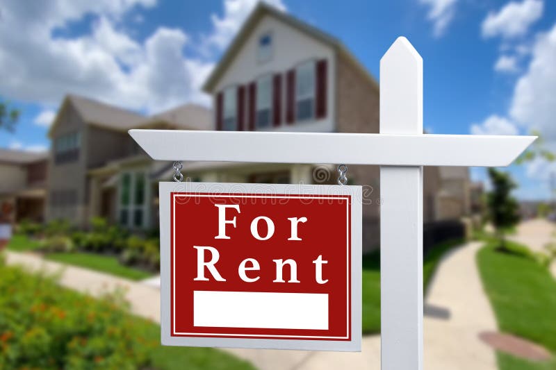 Home for Rent. Sign in Front of New Home. Stock Photo - Image of ...