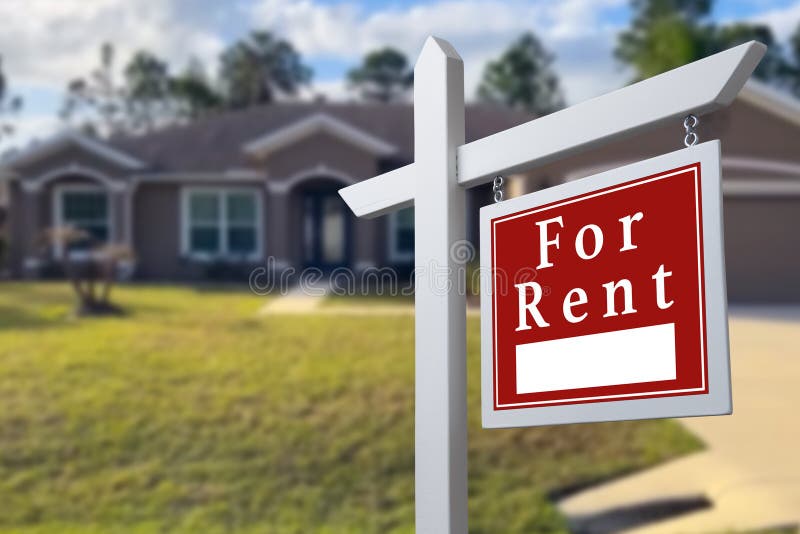 Home for Rent. Sign in Front of New Home. Stock Photo - Image of sign ...