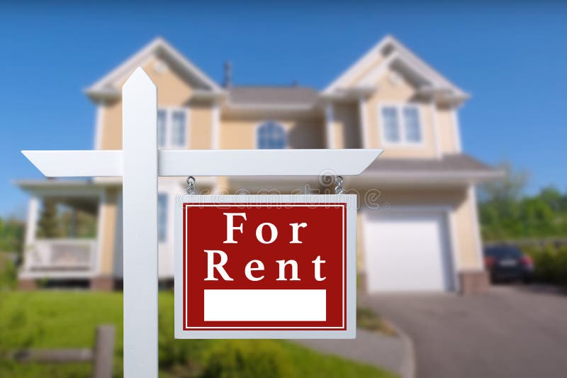 Home for Rent. Sign in Front of New Home. Stock Photo - Image of ...