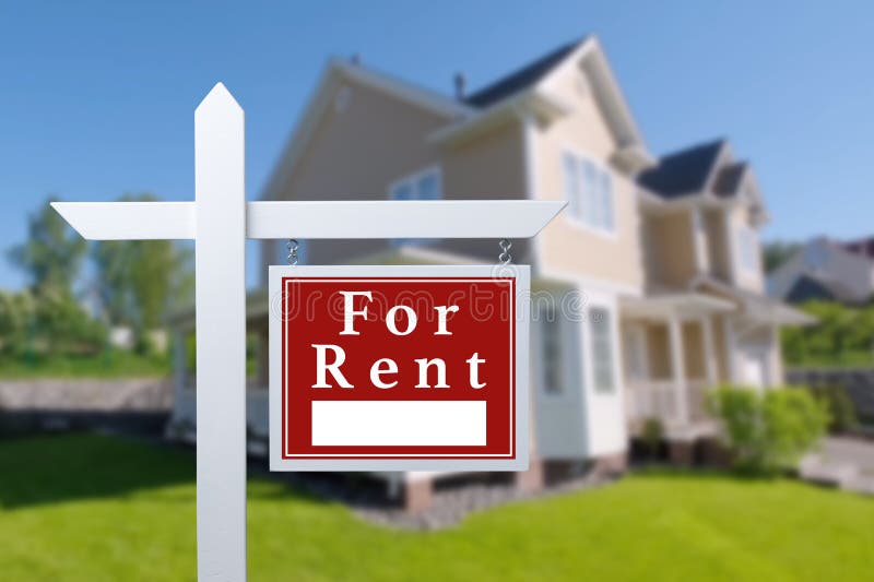 Home for Rent. Sign in Front of New Home. Stock Image - Image of house ...