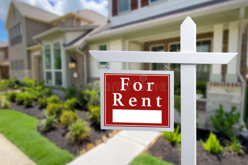 Home for Rent. Sign in Front of New Home. Stock Image - Image of ...