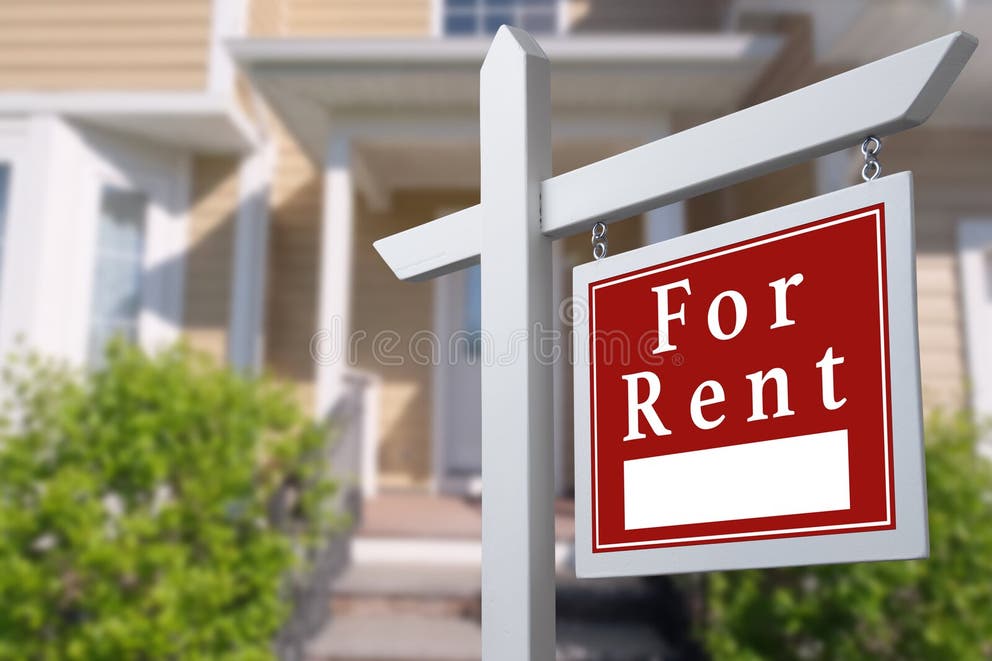 Home for Rent. Sign in Front of New Home. Stock Illustration ...