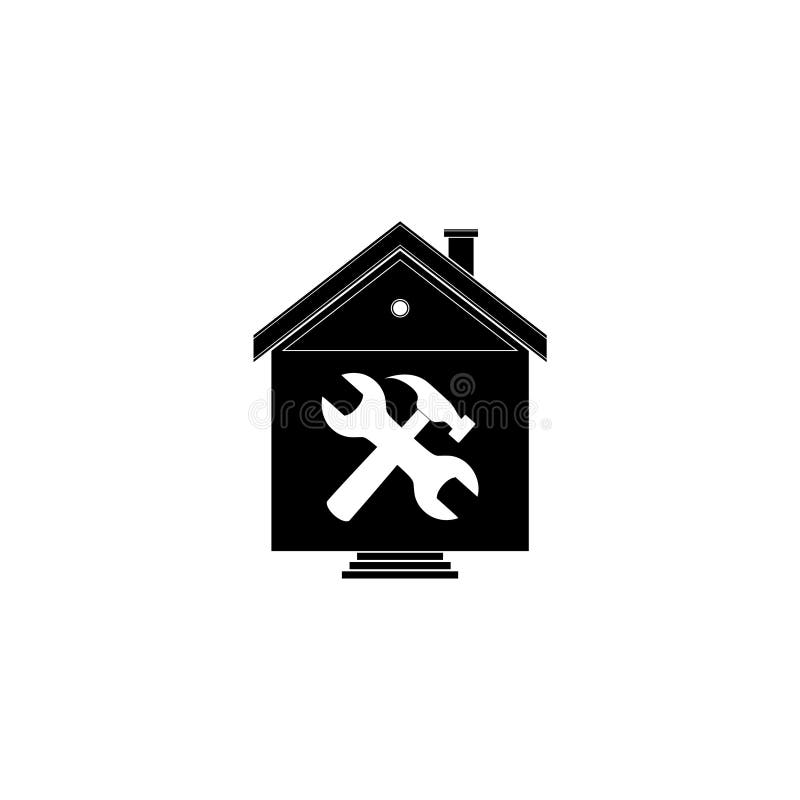 Home Repair Symbol, Hammer and Nail Icon Stock Vector - Illustration of ...