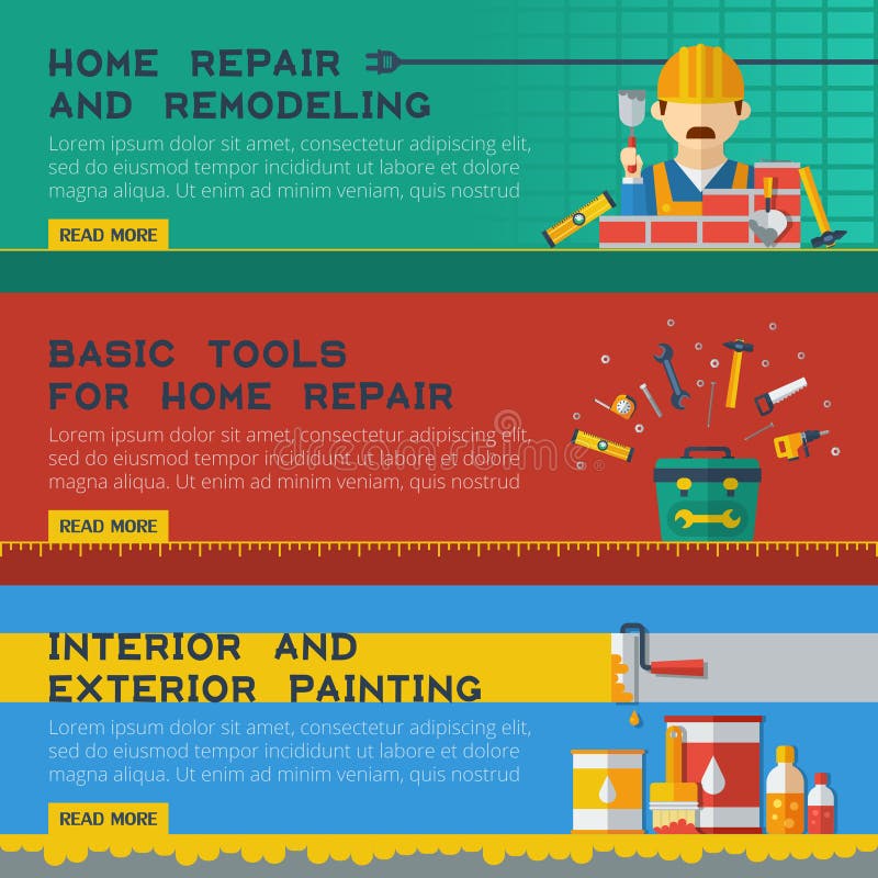 Repair Service Vertical Banners Stock Vector - Illustration of repair ...