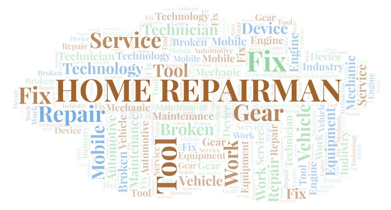 Repairman word cloud stock vector. Illustration of manual - 185077987