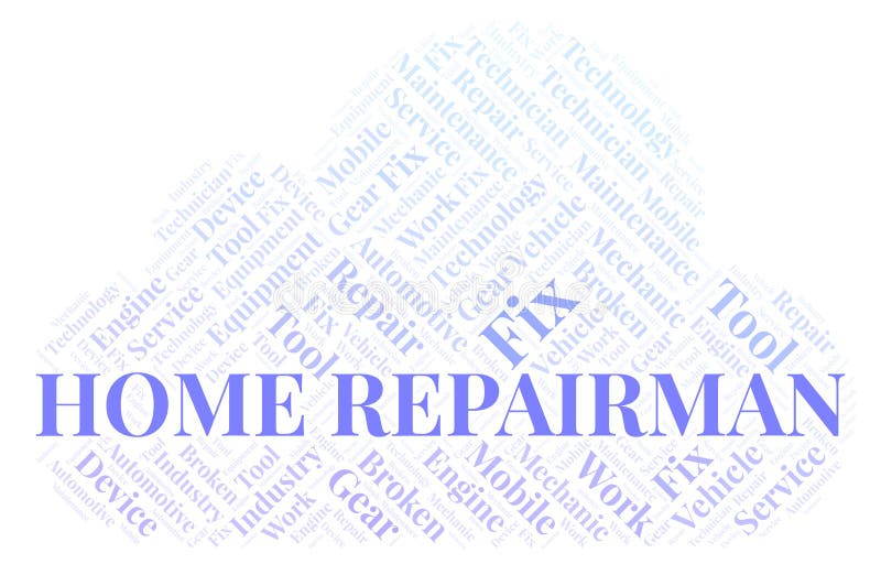 Home Repairman word cloud stock illustration. Illustration of tagcloud ...