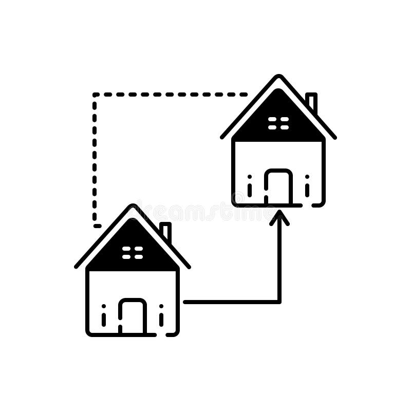 Black Solid Icon for Home Replace, Supersede and Property Stock Vector ...