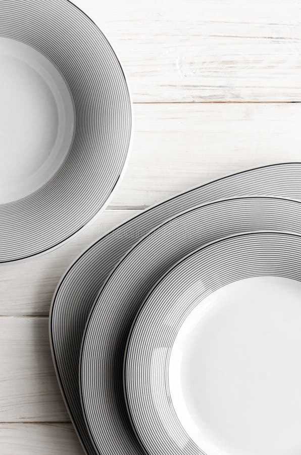For Home and Restaurant. a Classic Set of Porcelain Plates of Different ...