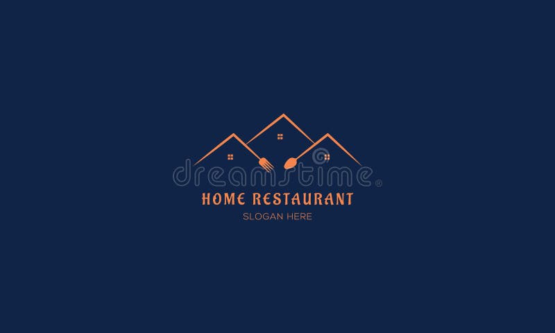 Home Restaurant Logo Design Vector Template. Minimal Logo Vector Stock ...