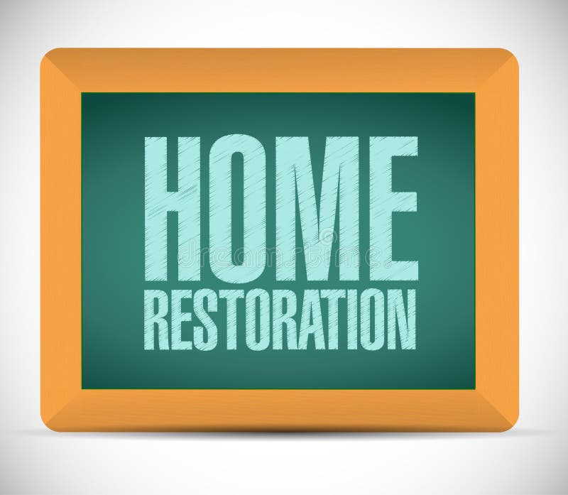 Home Restoration Board Sign Illustration Design Stock Illustration ...