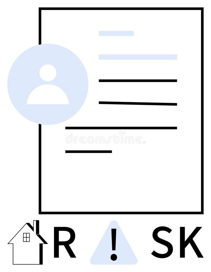Home Risk Assessment Document with Warning Symbols and Personal ...