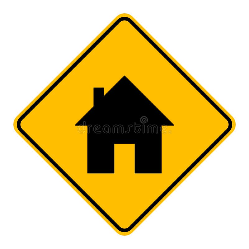 Home and road sign stock vector. Illustration of building - 142848445