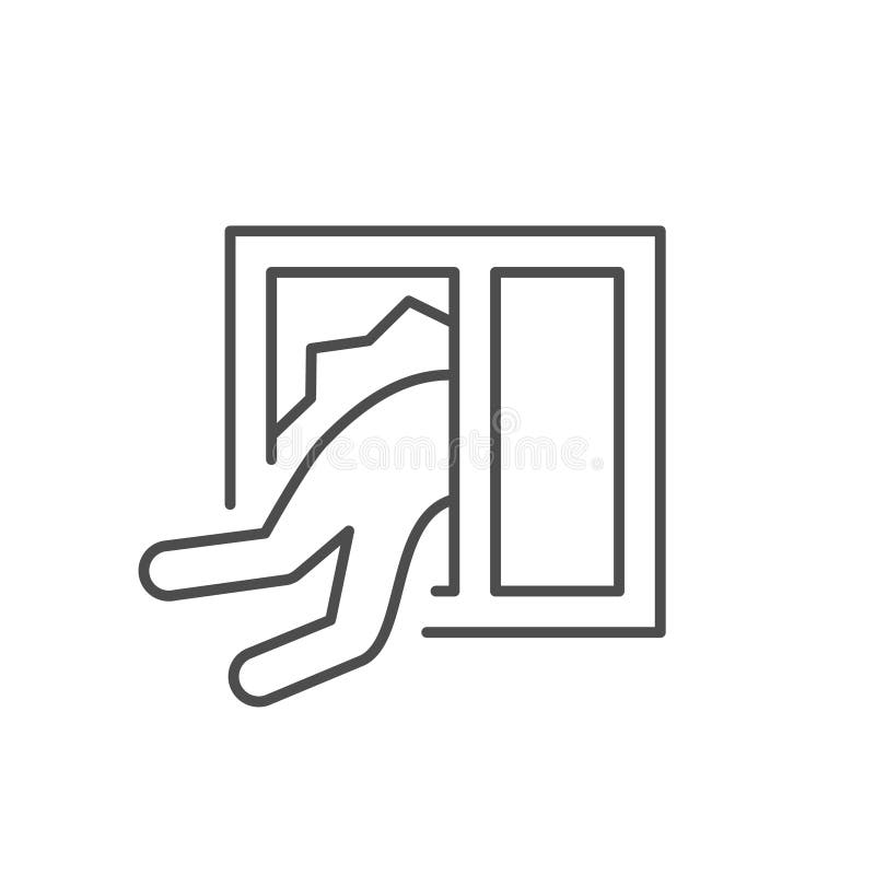 Home Robbery Line Outline Icon Stock Vector - Illustration of illegal ...