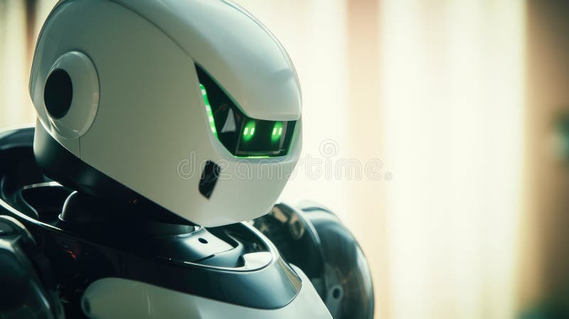 Home Robot Helps with Housework, Closeup Portrait. Technologies in ...