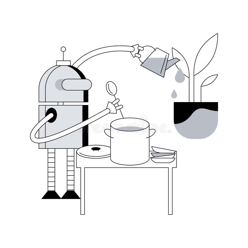 Home Robot Technology Abstract Concept Vector Illustration. Stock ...