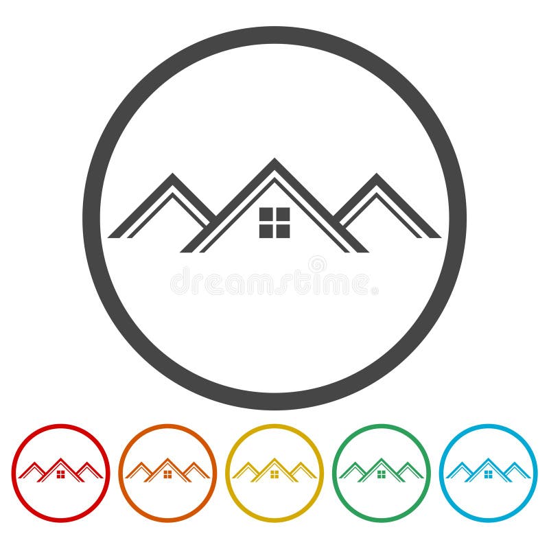 Home roof icon stock vector. Illustration of house, factory - 140513324