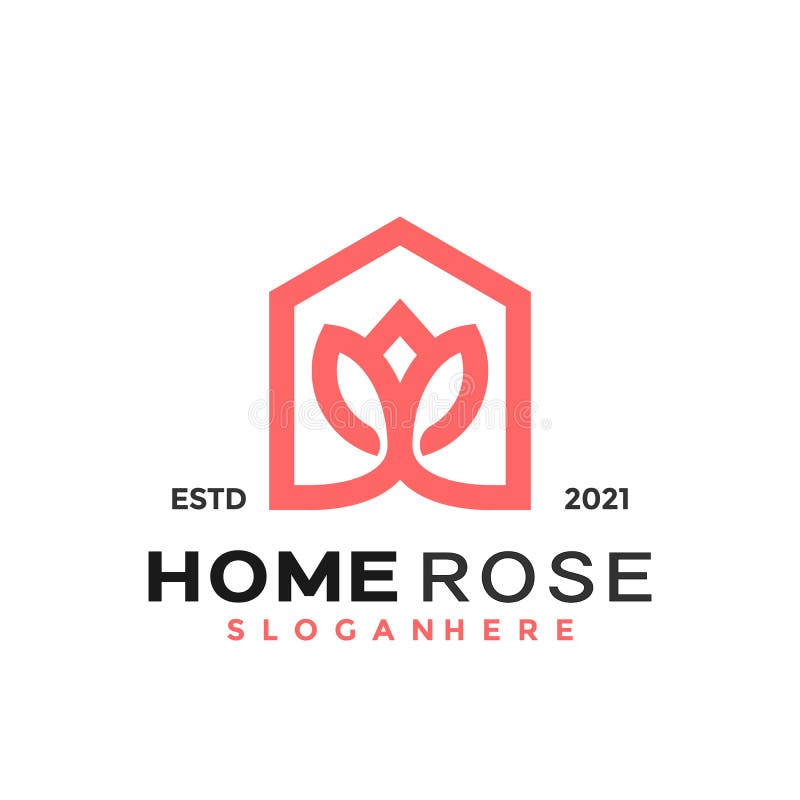 Home Rose Logo and Icon Design Vector Concept for Template Stock Vector ...
