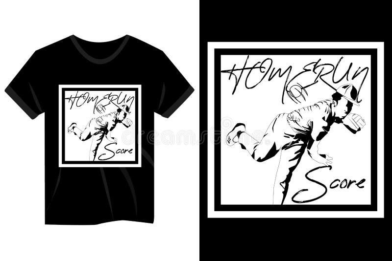 Home Run Score Baseball Mockup T Shirt Design Stock Vector ...