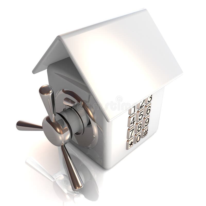 Home Safe Isolated on White Background Stock Illustration ...