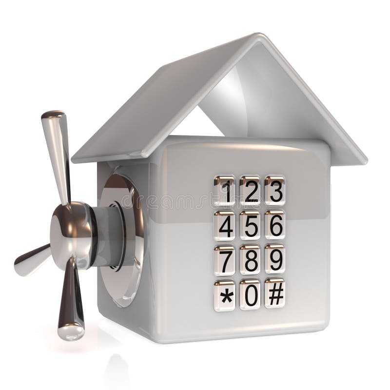 Home Safe Isolated on White Background Stock Illustration ...