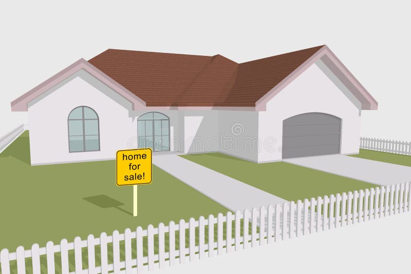 Home for sale stock illustration. Illustration of white - 3214585