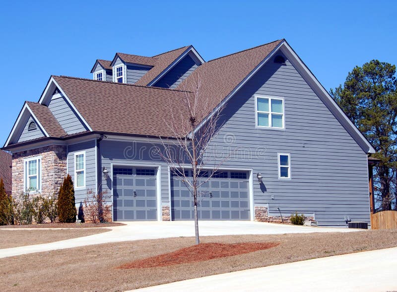 Grey and Black Cape Cod Style Home Stock Image - Image of cape, house ...