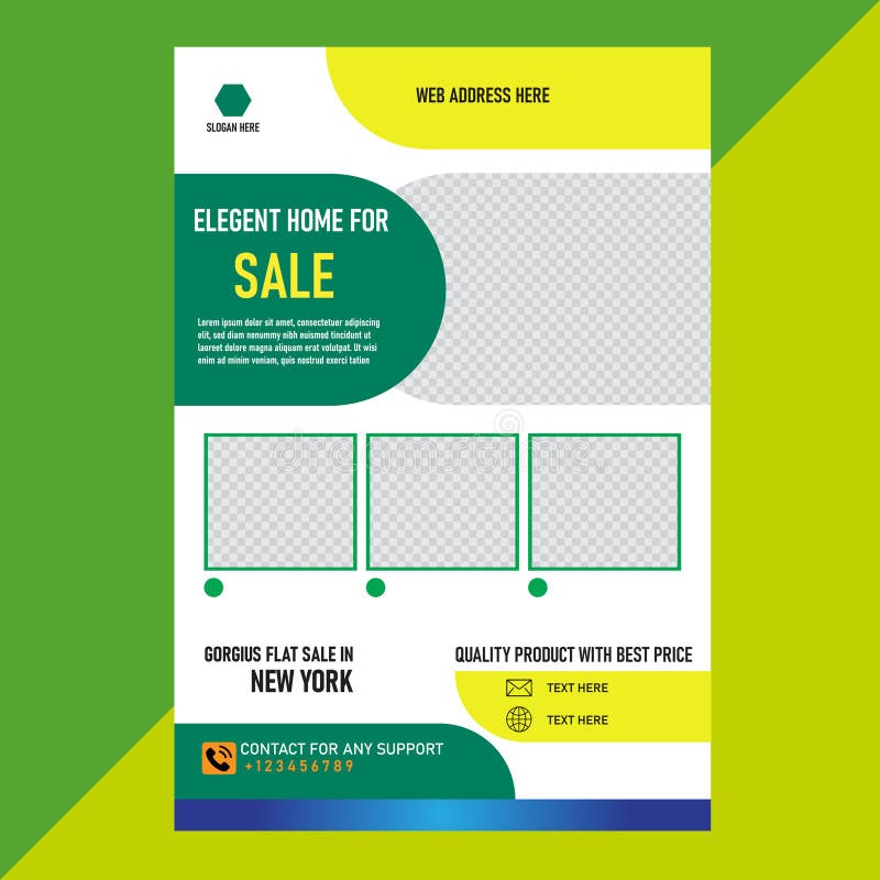Home Sale and Flat Sale Flyer Template Stock Illustration ...