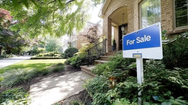 Home for Sale Sign in Front of House Stock Photo - Image of moving ...