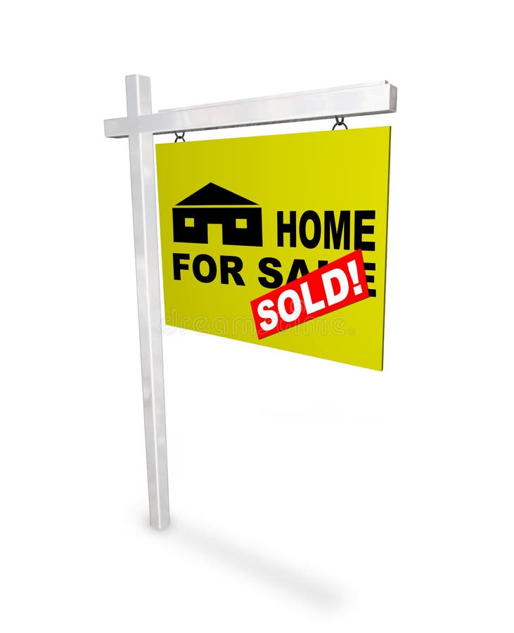 Sold for Sale Home Real Estate Sign Closed Deal Stock Illustration ...