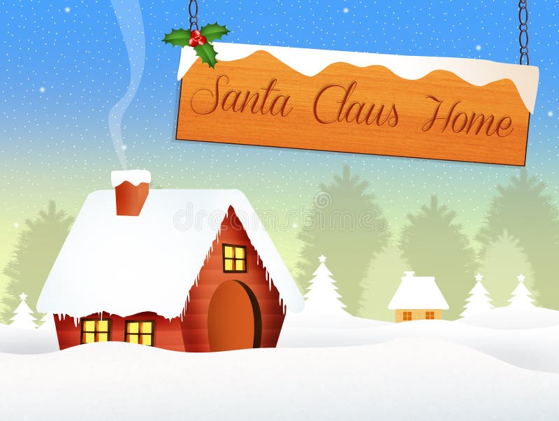 Home of Santa Claus stock illustration. Illustration of claus - 46713658