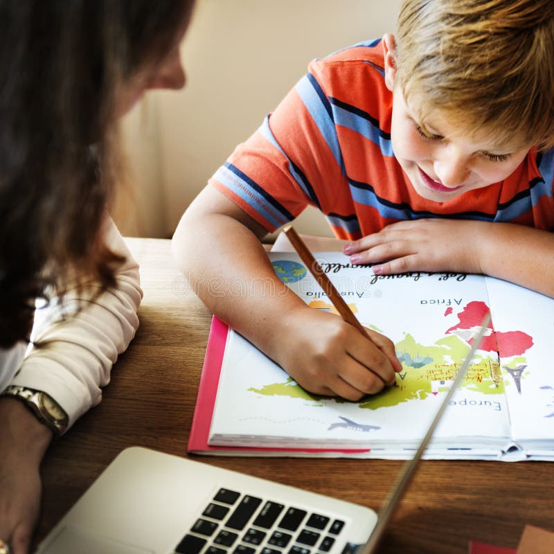 Home School Learning Homework Reading Concept Stock Image - Image of ...