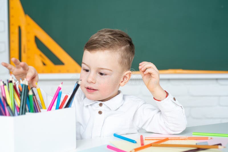 Home Schooler. Concept of Education and Reading. Cute Little Boy ...