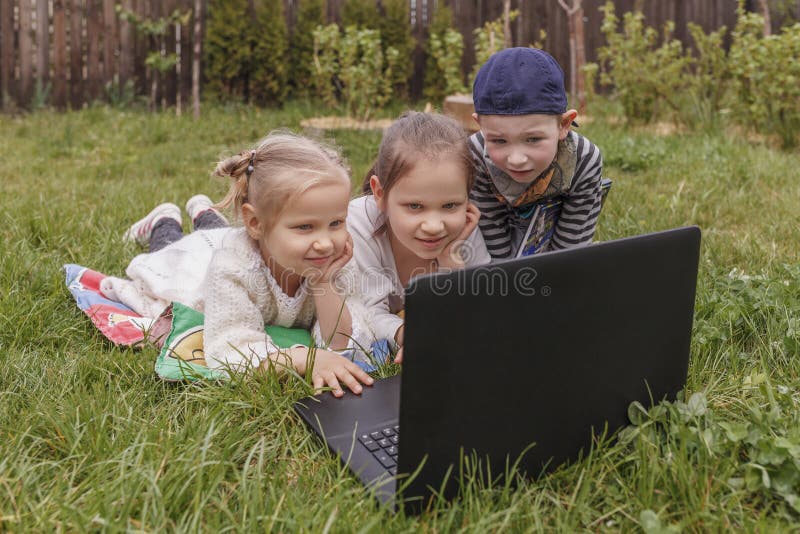 Home Schooling in the Garden Stock Image - Image of garden, small ...