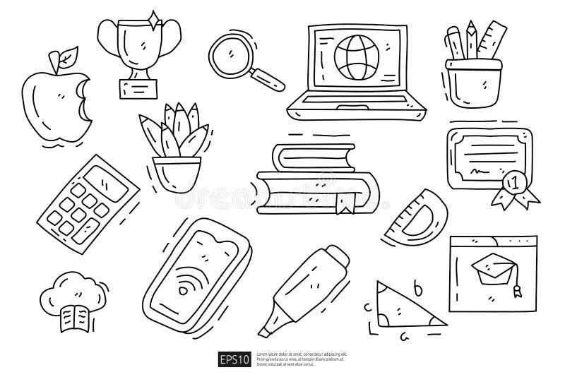 Homework Doodle Icon Set Stock Illustrations – 208 Homework Doodle Icon ...