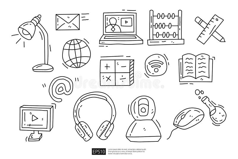 Homework Doodle Icon Set Stock Illustrations – 208 Homework Doodle Icon ...