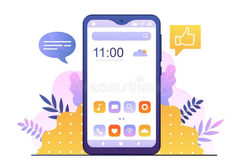 Home screen concept stock illustration. Illustration of digital - 270372186