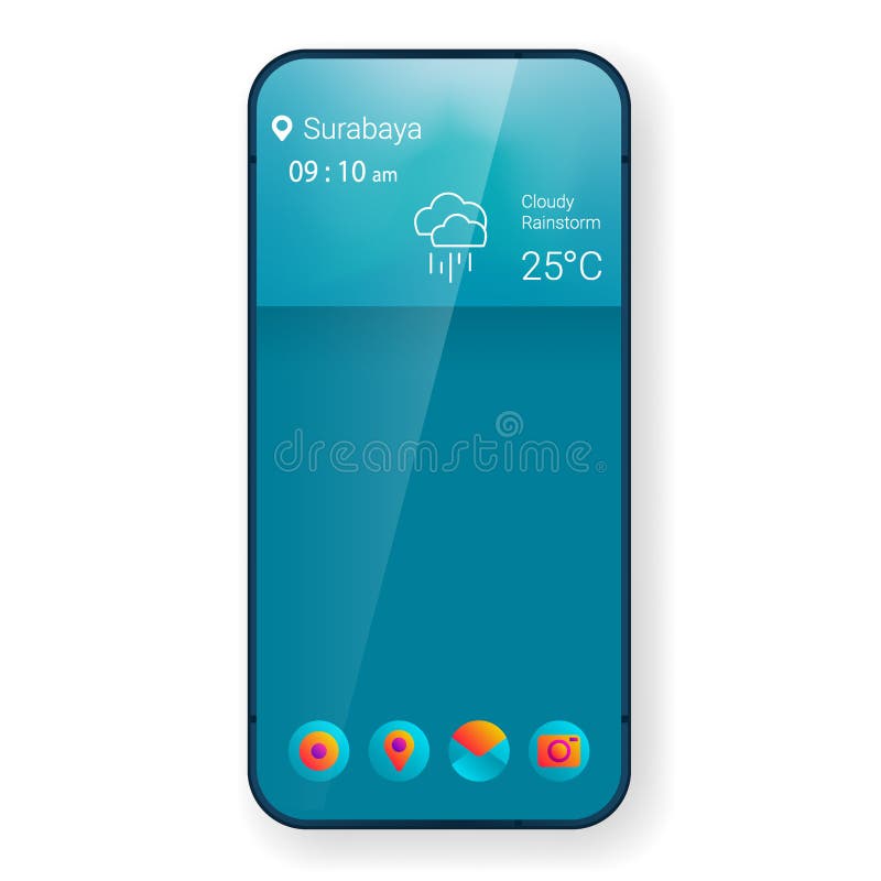 Home Screen Layout Mobile App User Interface Yellow Stock Vector ...