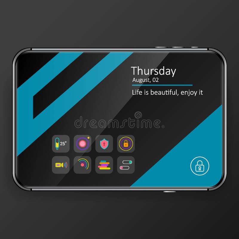 Home Screen Mobile Application User Interface Digital Realistic Tablet ...