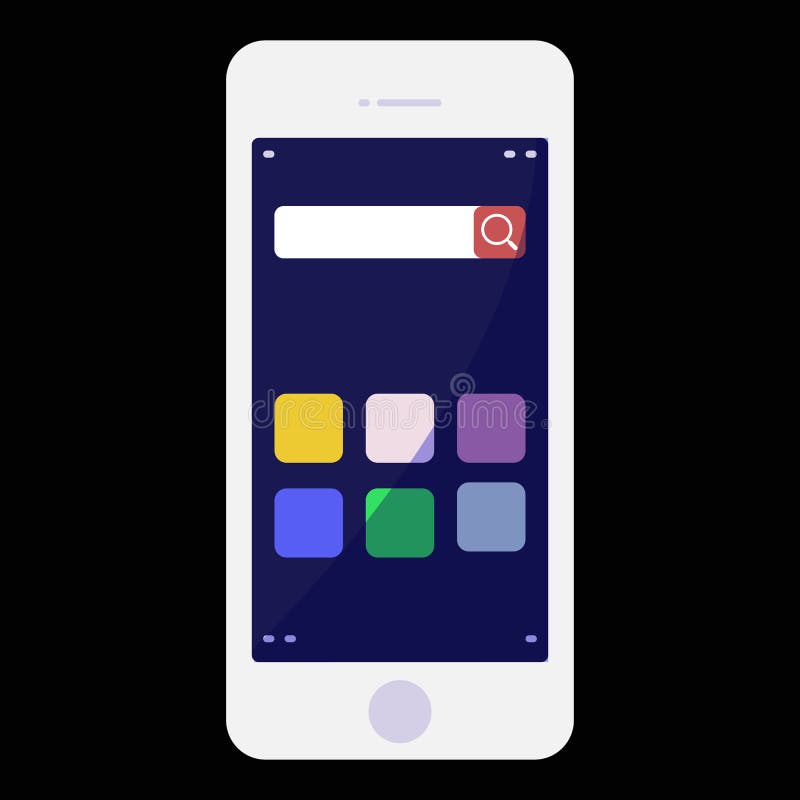 Home Screen Smartphone Interface Vector Template. Mobile Operating ...